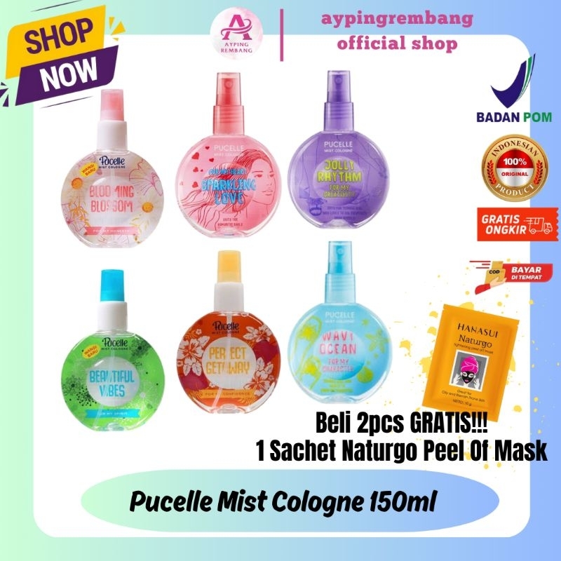 Jual Pucelle Mist Cologne 150m (GRATIS) 1sachet Naturgo Peel Of Mask ...