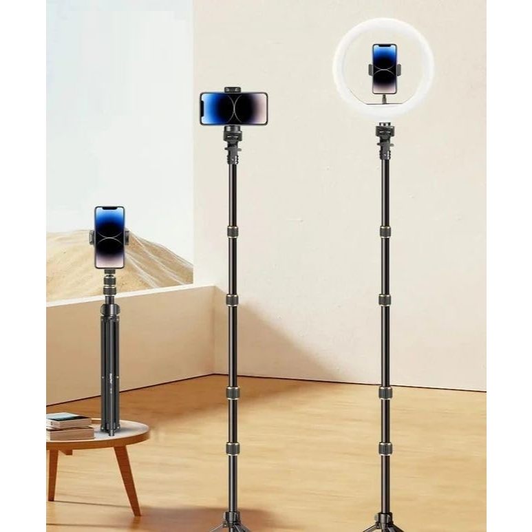 Jual Tripod 2,1 meter Besi Tripod Tongkat Selfie Ringlight HP Kamera Lengkap Tripod / Holder HP ...