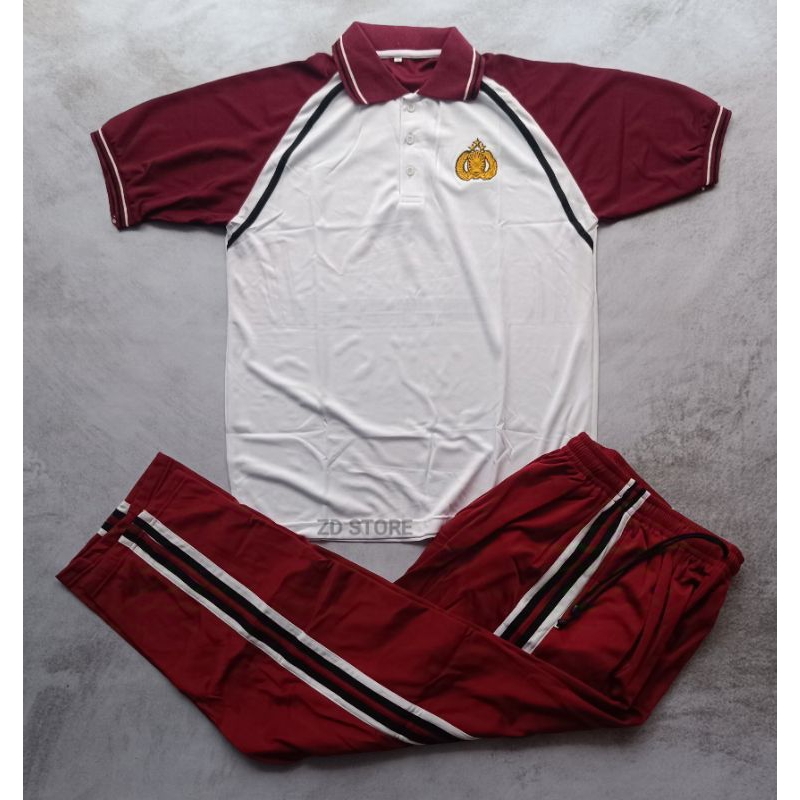 Jual Baju Olahraga Merah Produksi/trening maron/olahraga mabes | Shopee ...