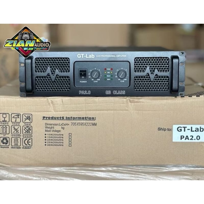 Jual POWER AMPLIFIER RDW GT LAB PA 2.0 / 2 CHANNEL Original | Shopee ...