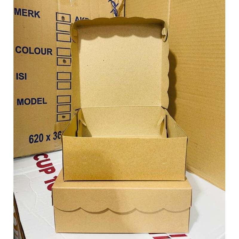 Jual 25pcs Kardus Nasi Kraft Tebal Warna Coklat 18x18 20x20/Kotak Nasi ...