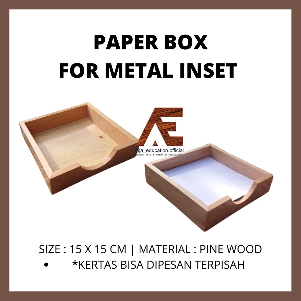 Jual paper box metal inset box kertas Montessori Metal inset Paper Box ...