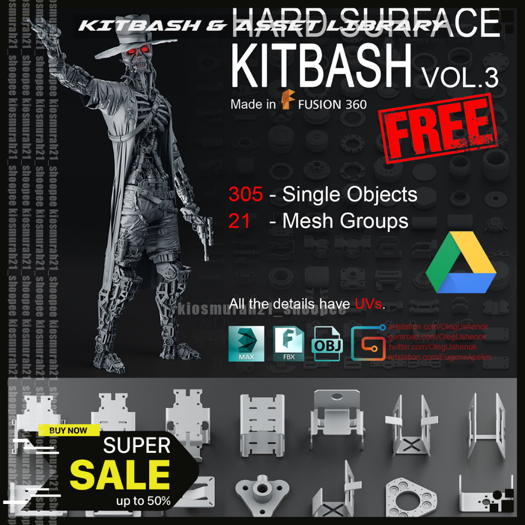 Jual Hard Surface KitBash Vol 3 Kitbash 3D Model Asset Library | Shopee ...