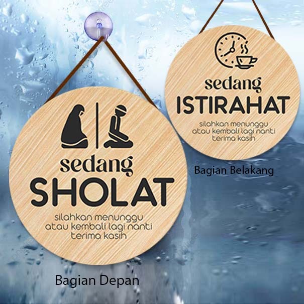 Jual signboard sedang sholat dan sedang istirahat bolak balik mdf motif ...