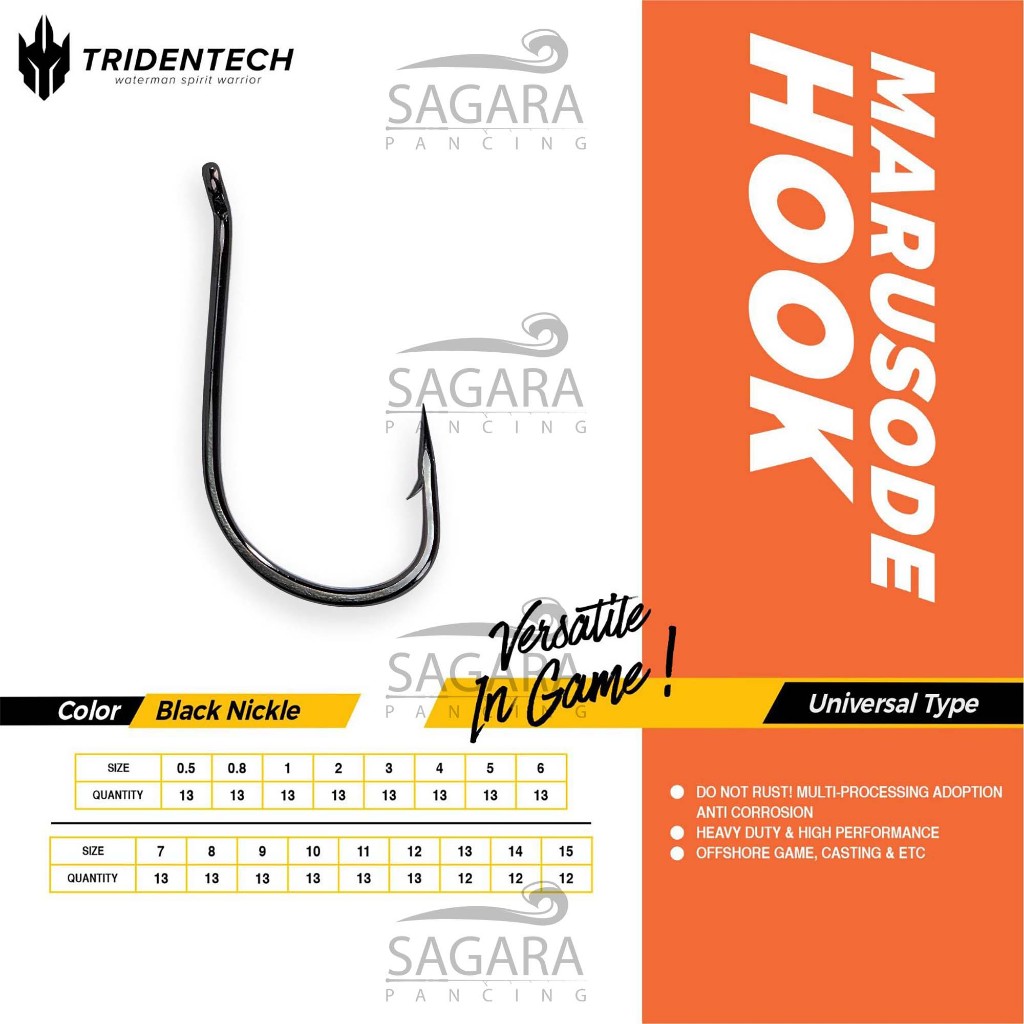 Jual Hook Tridentech Marusode Ring Black Nickle Hook Marusode Kail ...