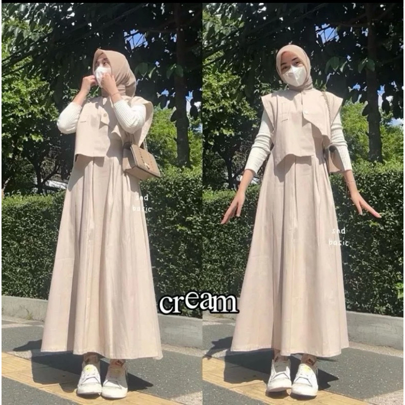 Jual lala one set vest rok terbaru | Shopee Indonesia