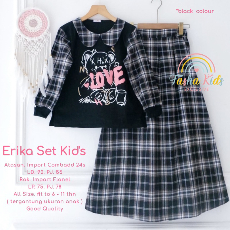 Jual [[ New Arrival ]] Setelan Kaos dan Rok Anak Motif Kotak Kotak ...