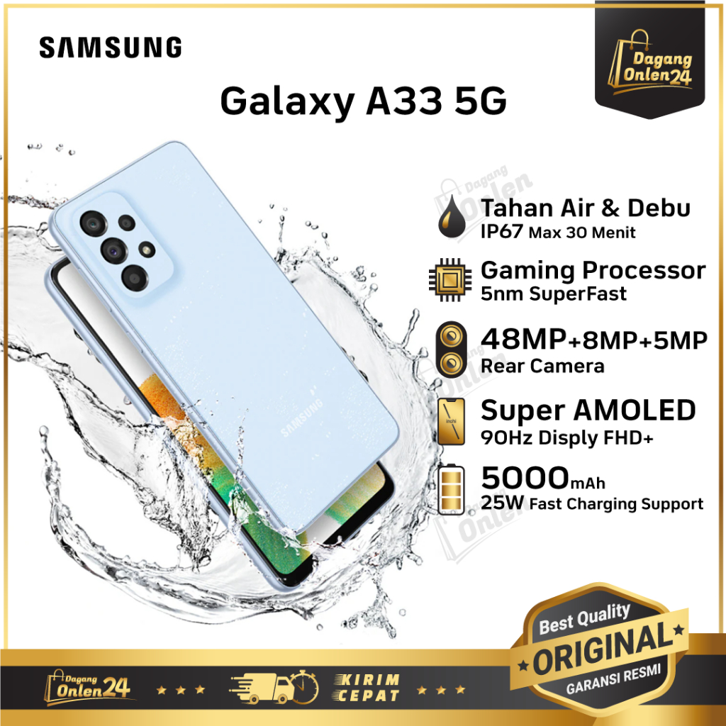 Jual Samsung Galaxy A33 5G 8/256 ORIGINAL Super AMOLED IP67 tahan air ...