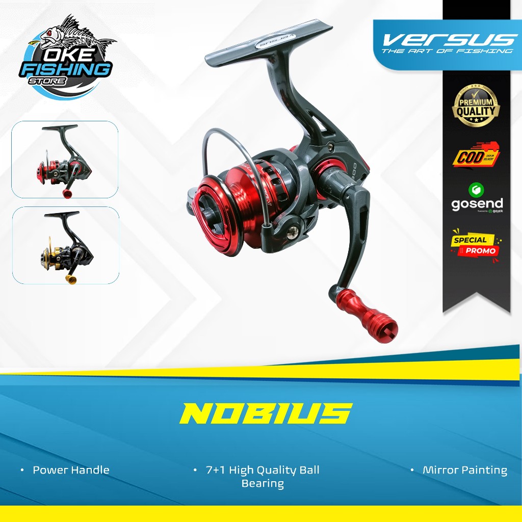 Jual Reel Pancing Versus Nobius 800 7+1 Ball Bearing – Power Handle ...