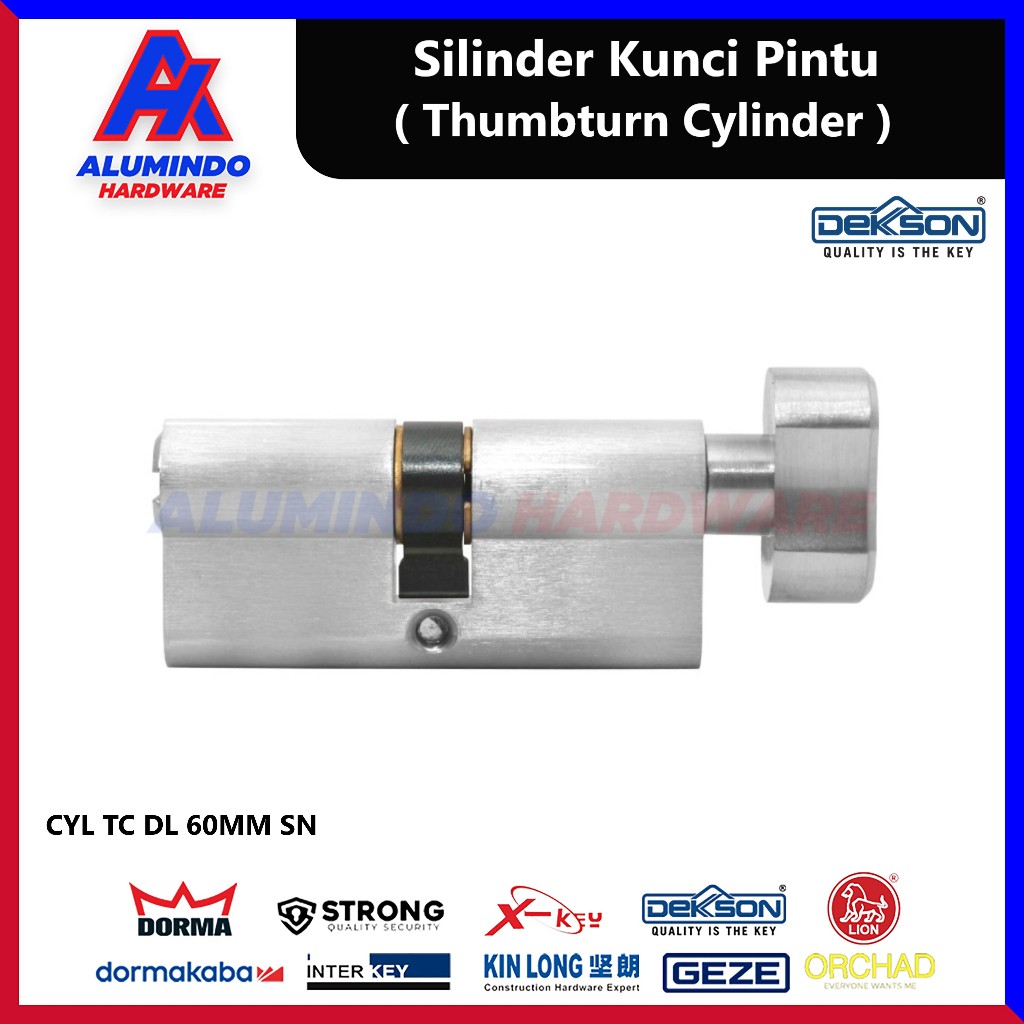 Jual Kunci Cylinder Knob Dekson TC 60 mm / Silinder Thumbturn Putar Dekson 60 mm | Shopee Indonesia