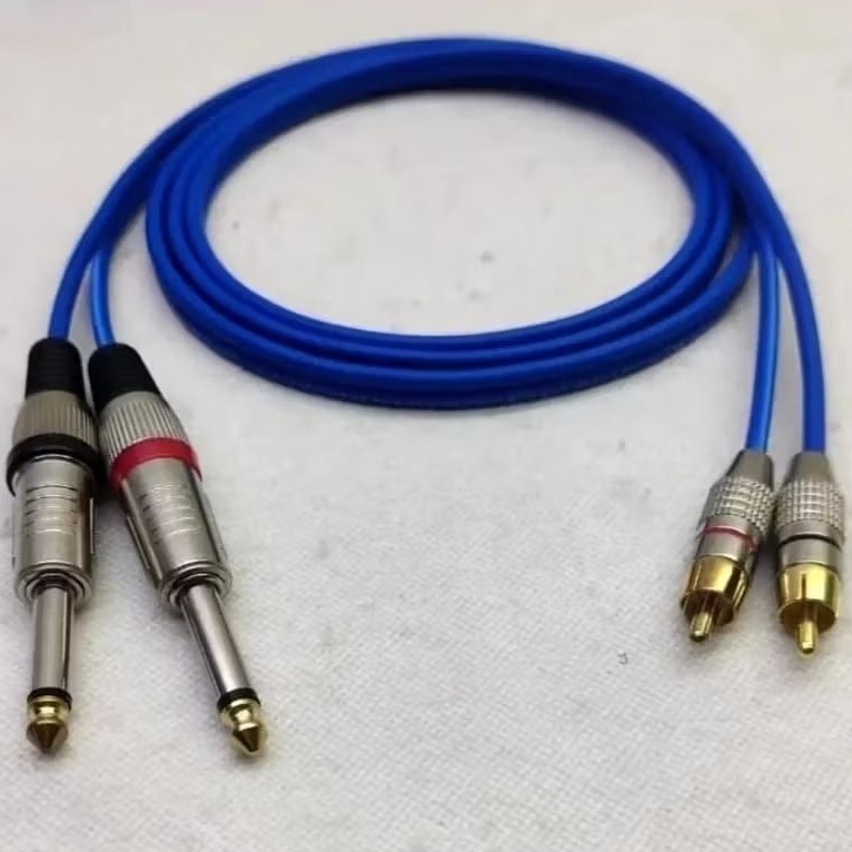 Jual Kabel audio jack 2 akai mono 6.5mm to 2 rca kabel kitani original ...