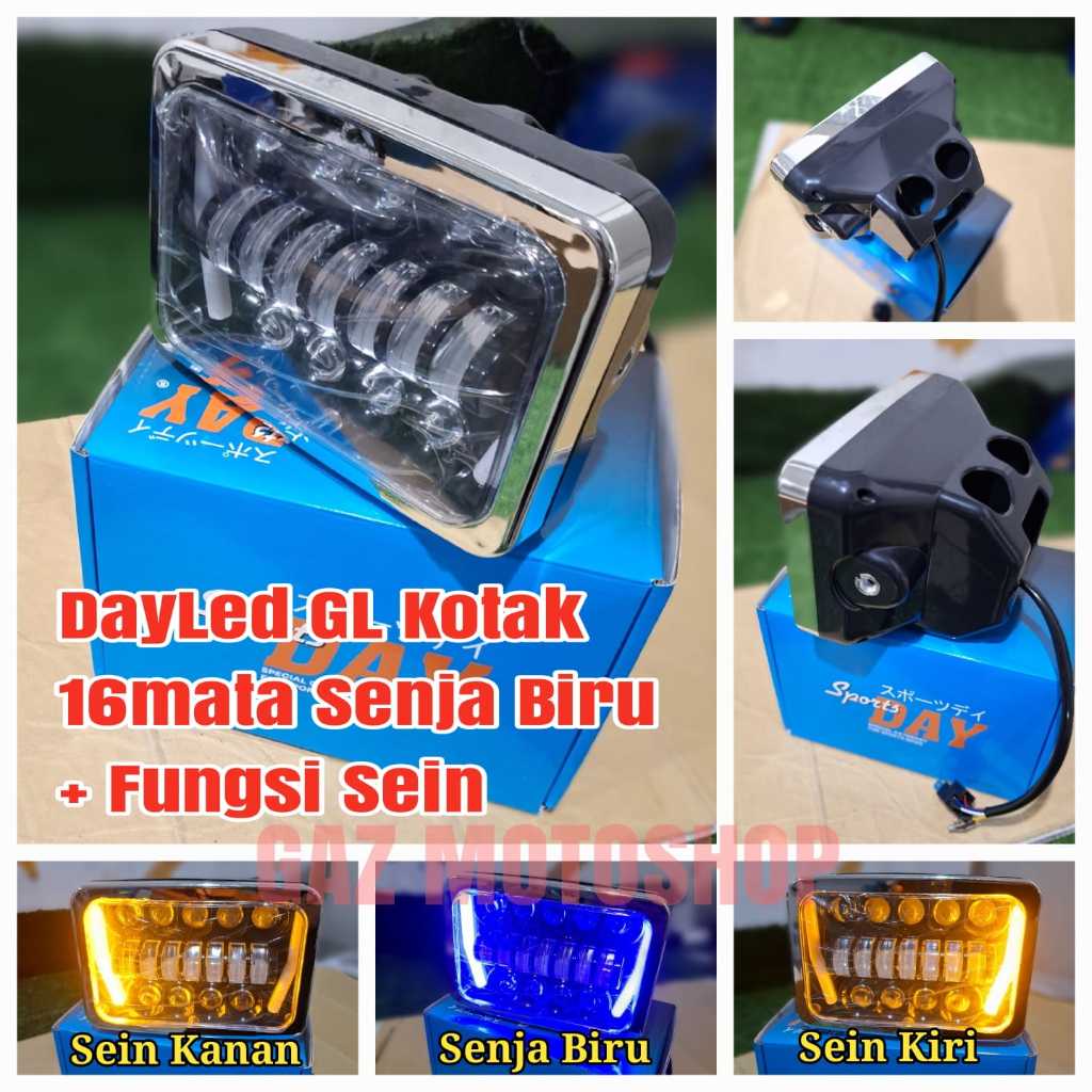 Jual DayLED Kotak 10 Mata LED DAY Lampu Depan GL 100 Win 100 Set Batok ...