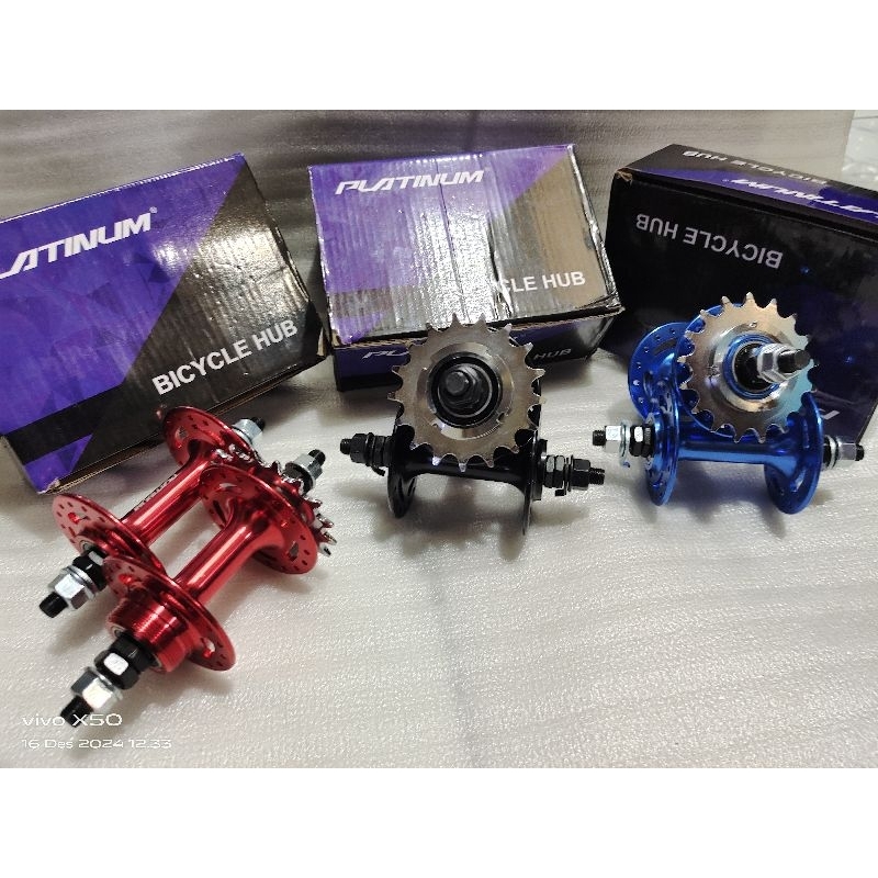 Jual hub fixie fixgear Bering merk viva platinum hole 36 cog 17t ...