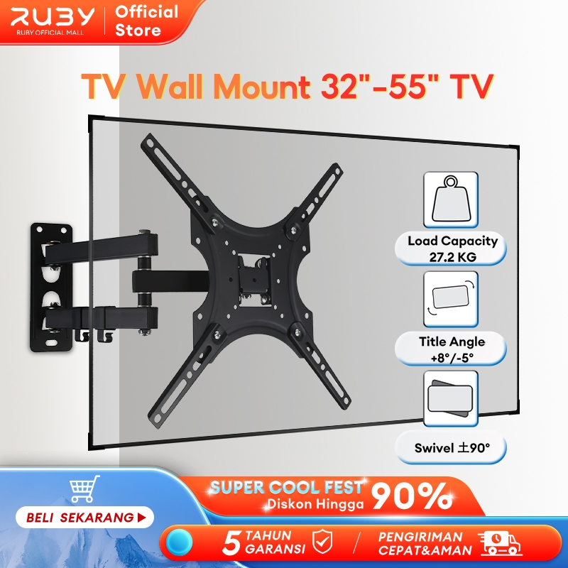 Jual Dudukan TV Braket dinding TV gantungan TV Dudukan putar teleskopik ...