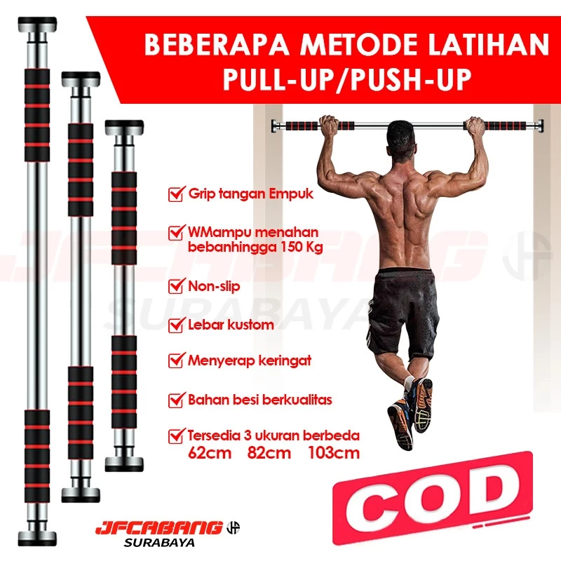 Jual JF Doorway Pull Up Bar Chinning Bar Alat Pull Up Pintu Kusen Rumah ...