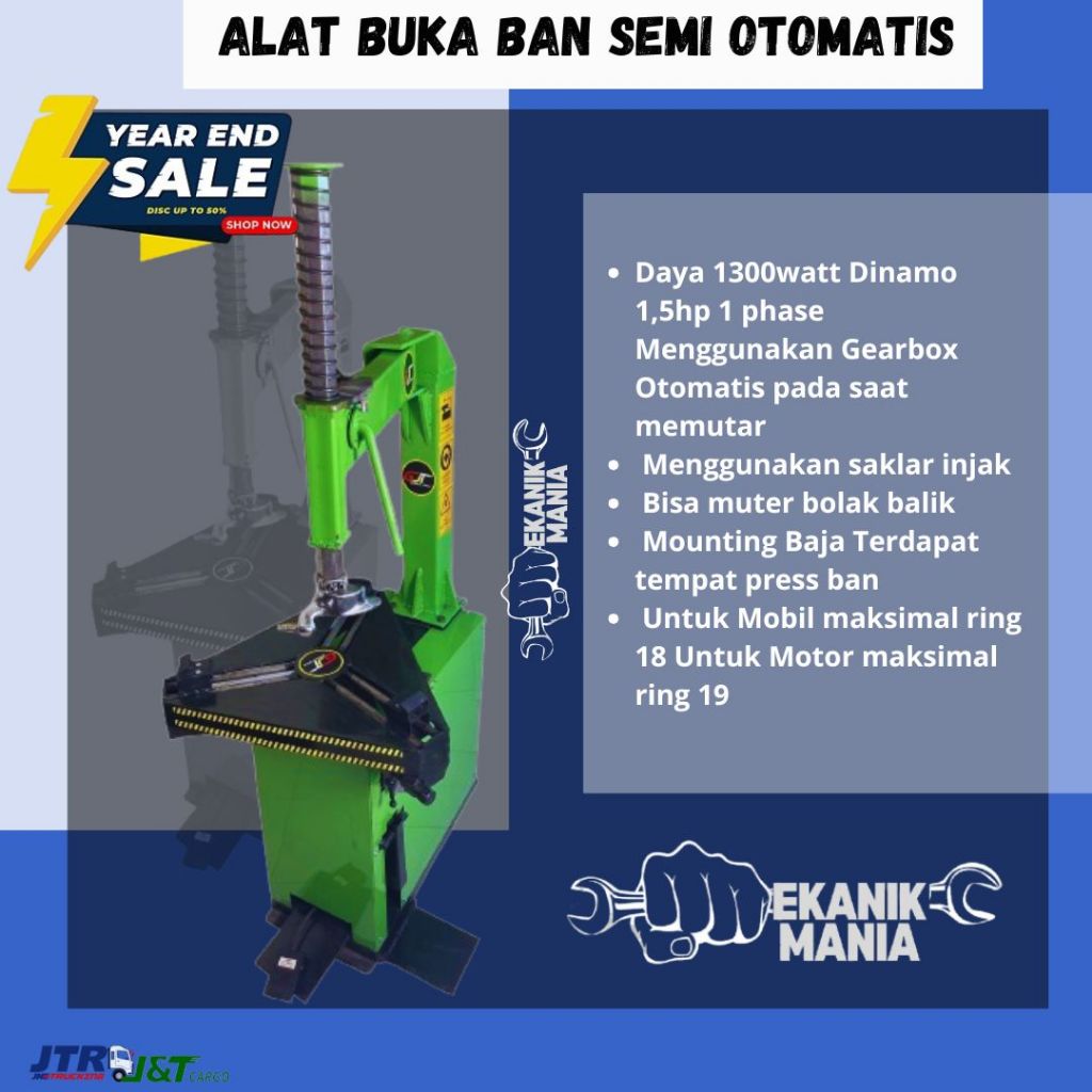 Jual Alat Buka Pasang Ban motor mobil Semi Otomatis TyreChanger Semi ...