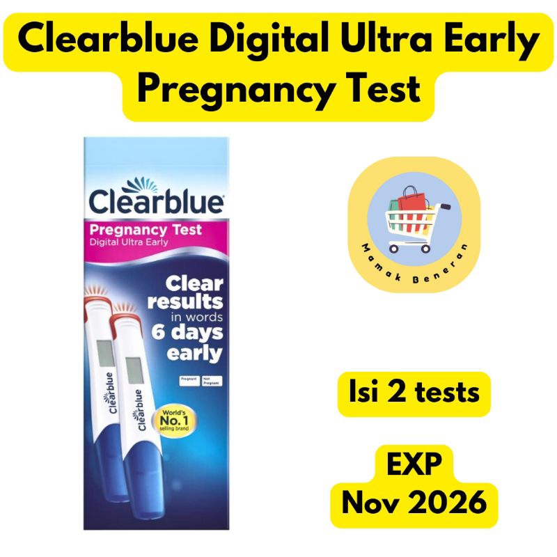 Jual Clearblue Clear Blue Pregnancy Test Digital Ultra Early isi 2 ...
