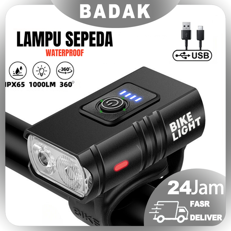 Jual Lampu Sepeda LED T6 Bike Light USB Charge 6 Mode 1000lm - BK60 ...