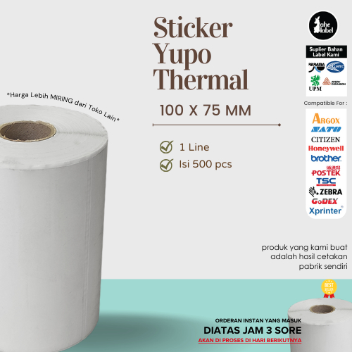 Jual STICKER LABEL BARCODE 100x75 MM DIRECT THERMAL 10X7.5 CM LABEL ...