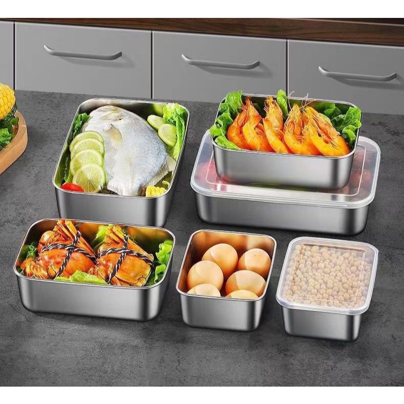 Jual Bakindo Tempat Wadah Makanan Stainless steel Sama tutup Plastik ...