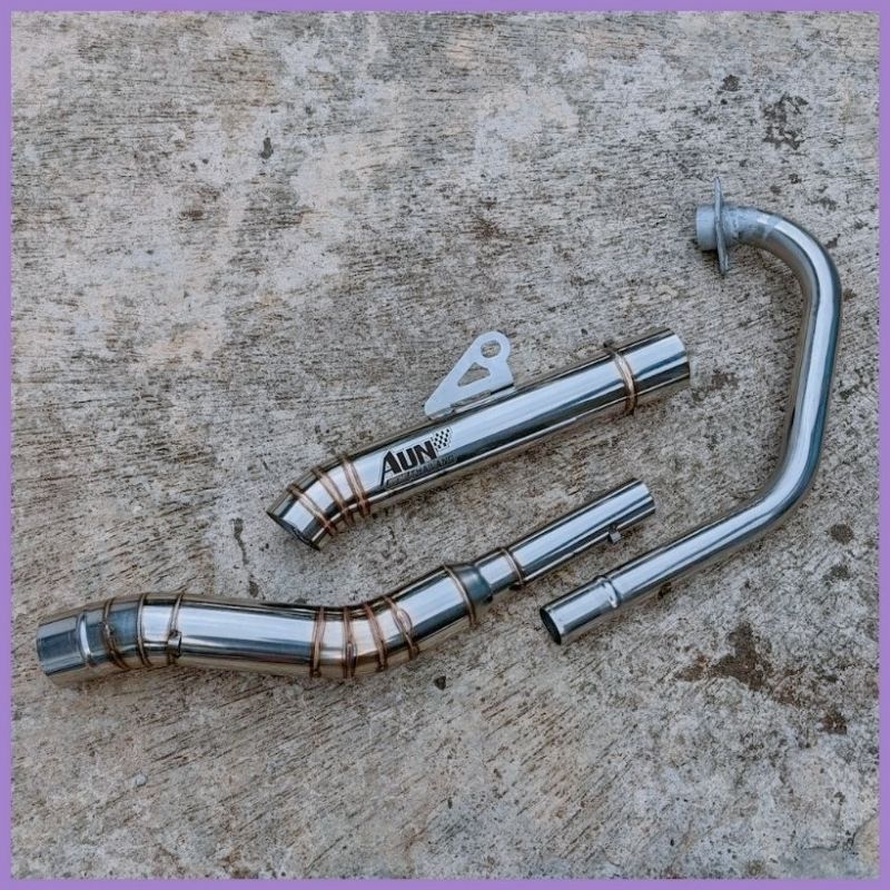 Jual 1Set AUN 51mm Open spec Exhaust pipe Stainless for Tmx 125 150 155 ...