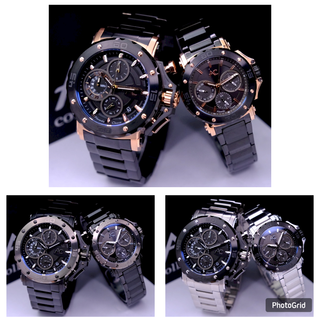 Jual Jam Tangan Couple AC Alexandre Christie 9205 Original Chronograph ...