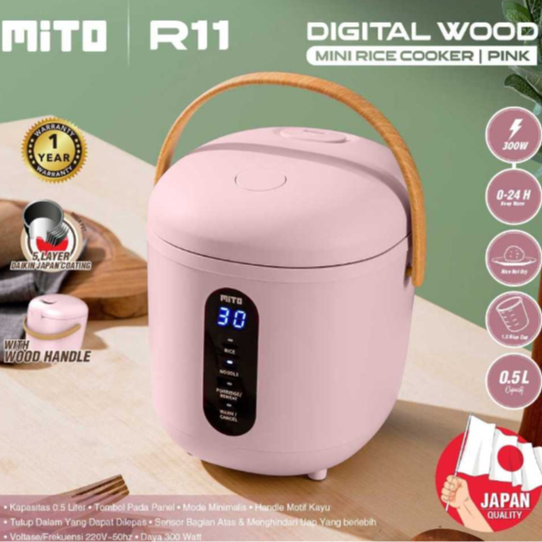 Jual Rice Cooker Mito R11 0.5 Liter / 300 Watt (Pink & Putih) | Shopee ...