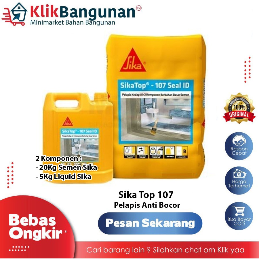 Jual SIKA TOP / SIKATOP SEAL 107 SET SEMEN 20KG + LIQUID 5KG ...