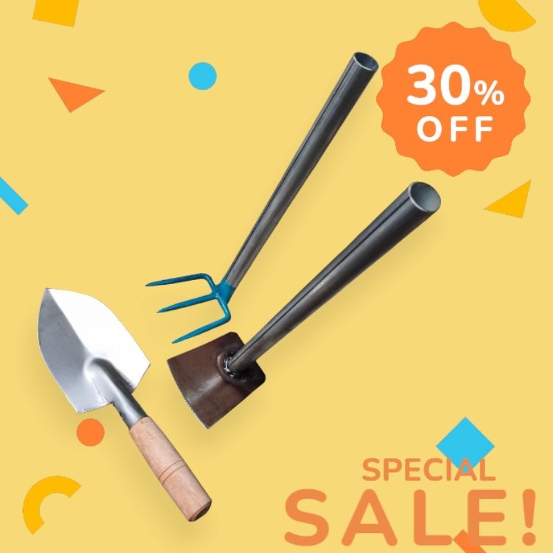 Jual SET 3pcs cangkul mini gagang besi + garuk mini gagang besi + skop ...