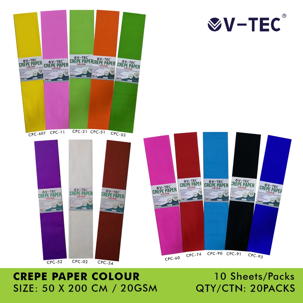 Jual V Tec Kertas Krep / Kertas Crepe / Crepe Paper Type CPC 50 X 200 ...
