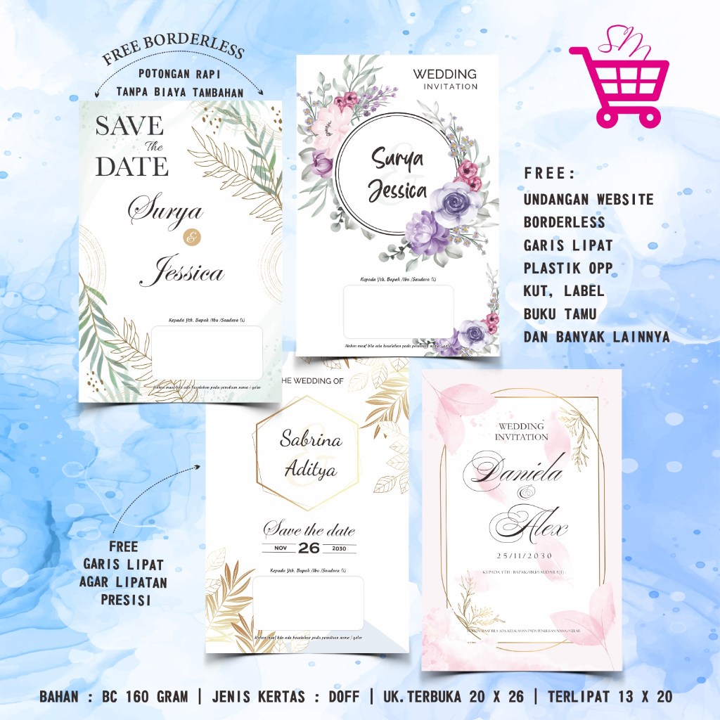 Jual Undangan Cantik Motif Bunga | Undangan Terlaris | Undangan Nikah ...