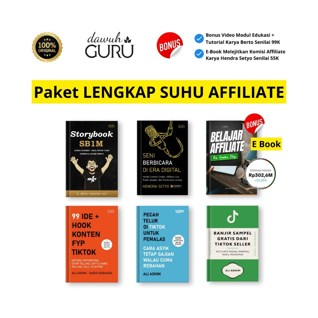 Jual Dawuh Guru | Buku Paket Lengkap SUHU AFFILIATE Storybook SB1M ...