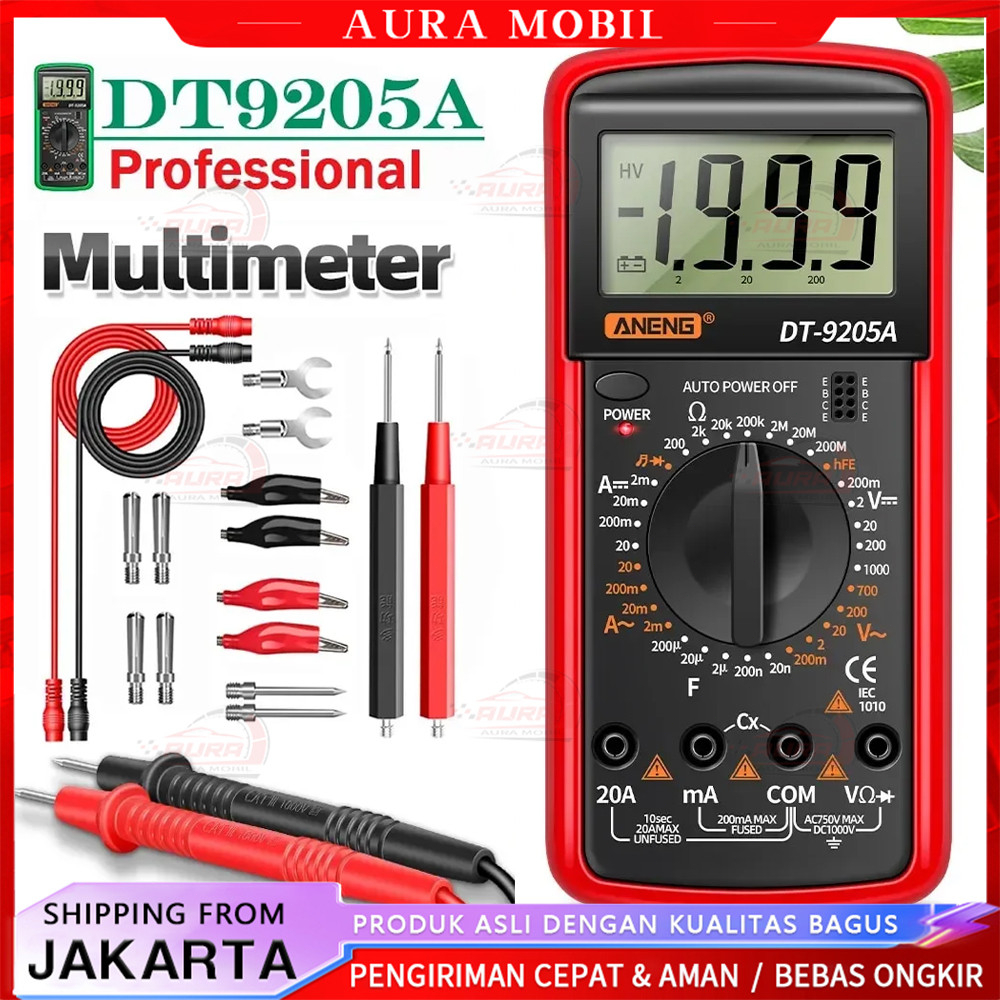 Jual DT-9205A Multimeter Avometer Multitester Digital DC AC Diode TR ...