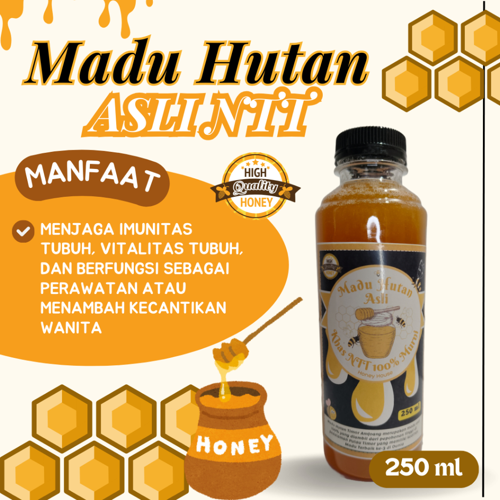 Jual MADU HUTAN ASLI NTT - MADU HUTAN MURNI 100% TANPA CAMPURAN 250 Ml ...
