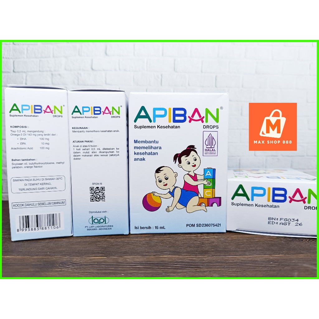 Jual APIBAN Drops 15ml Lapi - Multivitamin DHA EPA AA Kecerdasan Tumbuh ...