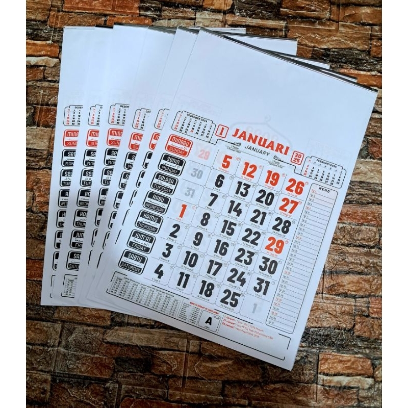 Jual Kalender Kerja 12 Lembar Krismon [ Kertas Daur Ulang/Bekas Tahun ...