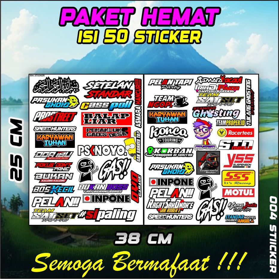 Jual 004 Sticker setiker stiker striping sponsor racing Kata-kata gokil ...