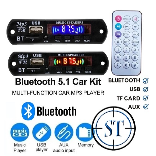 Jual Kit Modul MP3 Player Bluetooth Decoder USB MMC FM AUX Radio ...