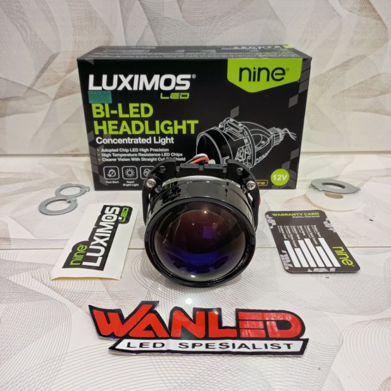 Jual Projector Bi-led Nine Luximos PB6 2.5 inch 60 Wat + Devil Eyes ...