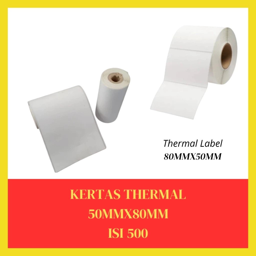 Jual Kertas Sticker Label Thermal Resi 50x80 mm | isi 500 Lembar per ...