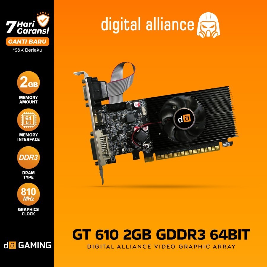 Jual VGA Digital Alliance GT610 GT 610 2GB GDDR3 64 bit | Shopee Indonesia