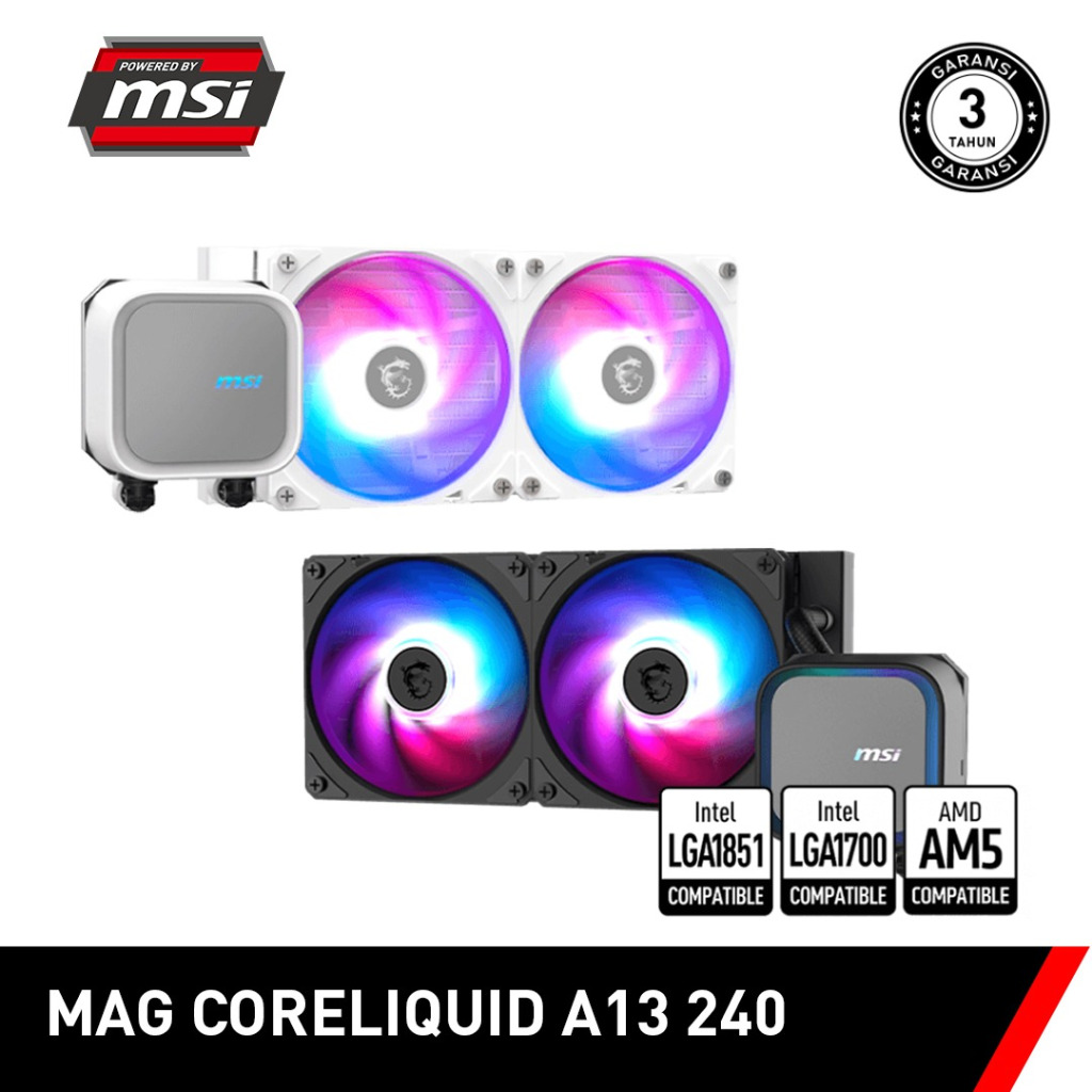 Jual MSI MAG Coreliquid A13 240 ARGB - Liquid CPU Cooler Fan 360mm | Shopee Indonesia