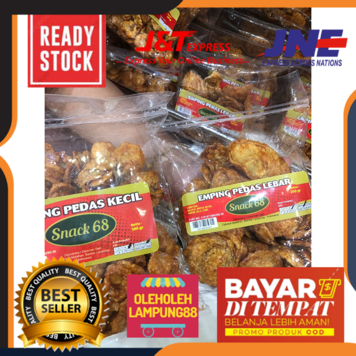 Jual Snack 68 Emping Pedas Emping Manis Lebar Kecil Khas Lampung Oleh ...