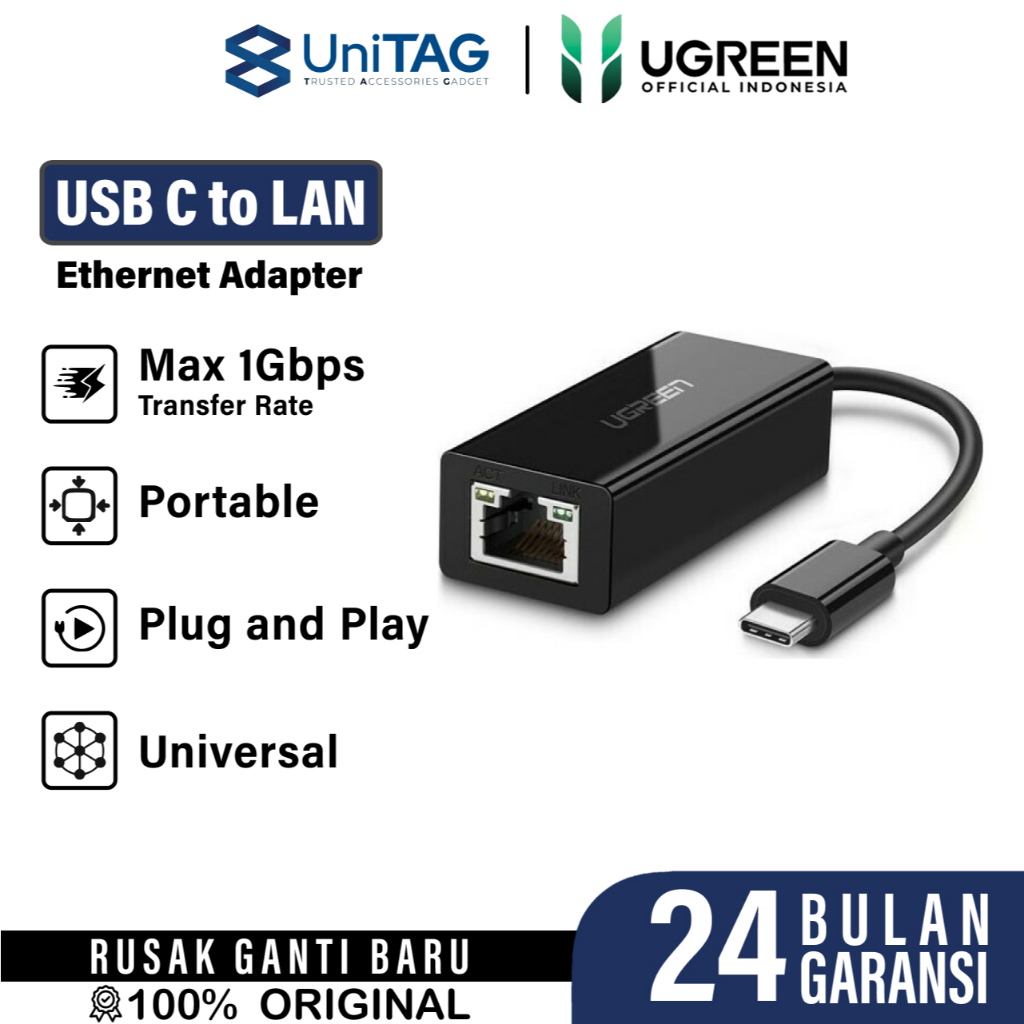 Jual UGREEN Adapter Ethernet USB C to LAN RJ45 Fast Internet Gigabit ...