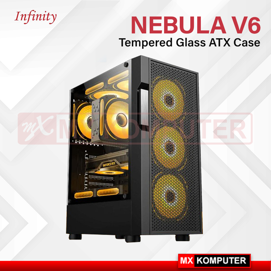 Jual Casing PC INFINITY NEBULA V6 Black ATX Case Tempered Glass ...