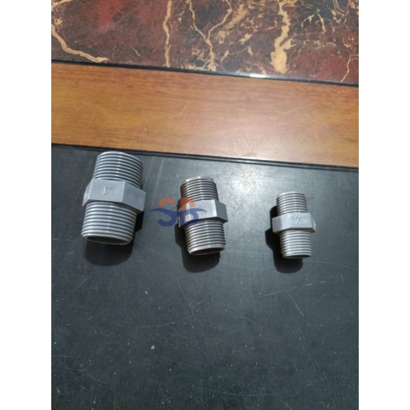 Jual Double Drat / Double Neple PVC 1/2 inch, 3/4 inch, 1 inch AW POWER Fitting pvc / double ...