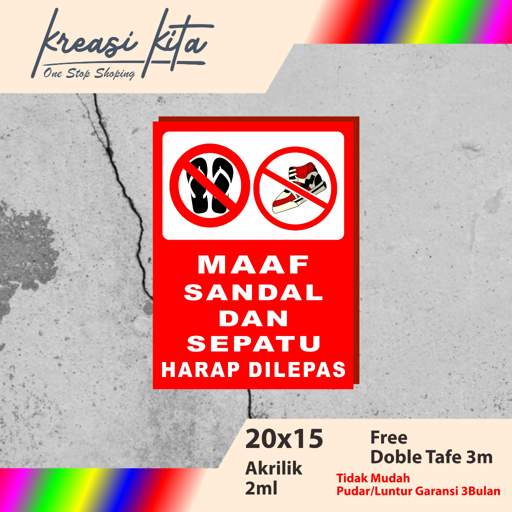 Jual AKRILIK ALAS KAKI SANDAL DAN SEPATU HARAP DILEPAS ACRILYC CUSTOM ...