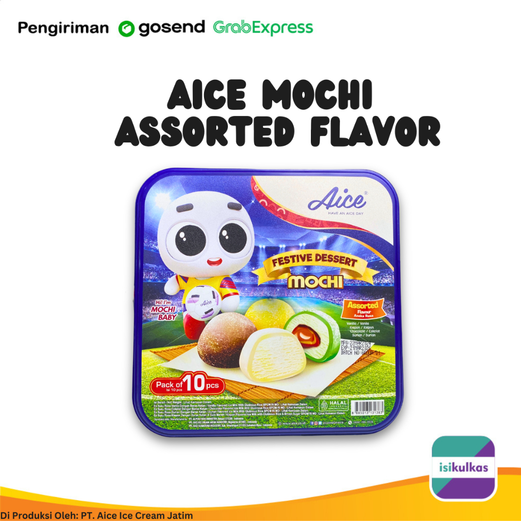 Jual AICE Assorted Mochi - 1 pack isi 10pcs Mochi rasa Vanilla, Cokelat ...