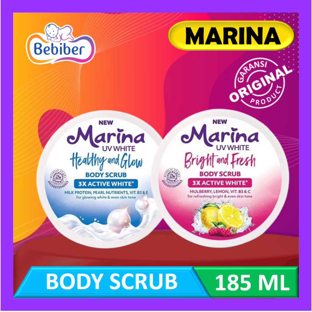 Jual Marina UV White Body Scrub Series 185ml | Scrub Badan Lulur ...