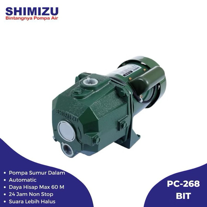 Jual POMPA AIR LISTRIK OTOMATIS JET PUMP PC 268 BIT SHIMIZU | POMPA AIR SUMUR DALAM | Shopee ...